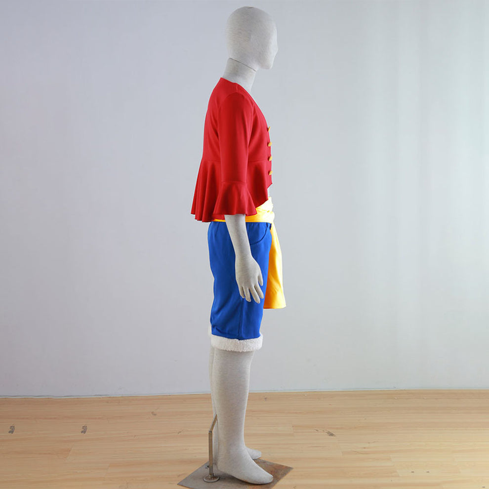 Anime One Piece Luffy Costume Cosplay Suits with Hat Men and Kids Hall ...