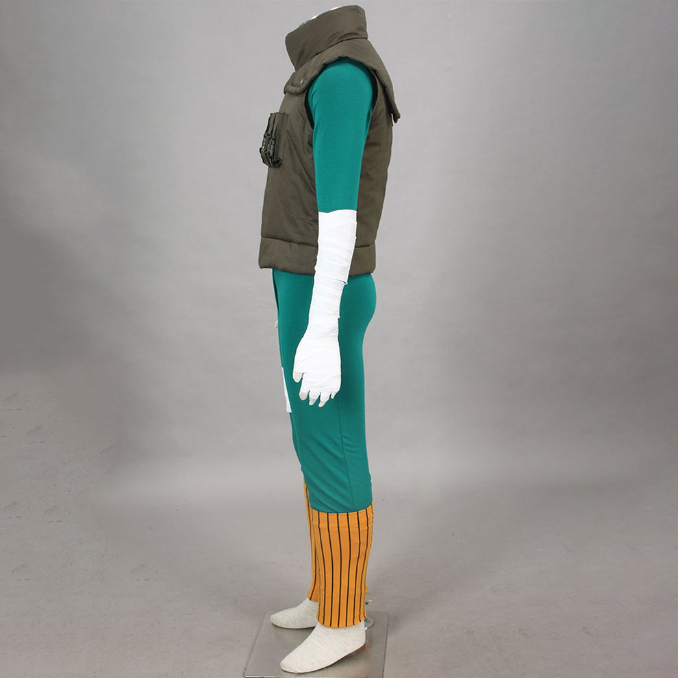 Anime Naruto Shippuden Rock Lee Costume Cosplay Men Kids Halloween ...