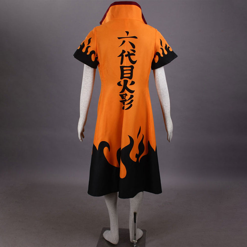 Anime Naruto Shippuden Cosplay Naruto 6th Hokage Costume Cloak Robe Me ...