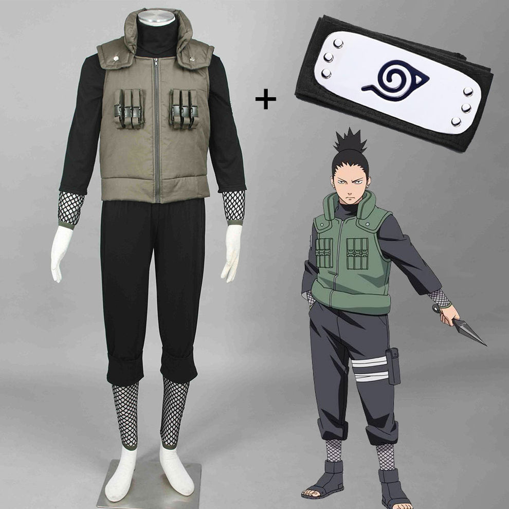 Anime Shippuden Shikamaru Costume Cosplay Men Kids Halloween – RizzCostumes