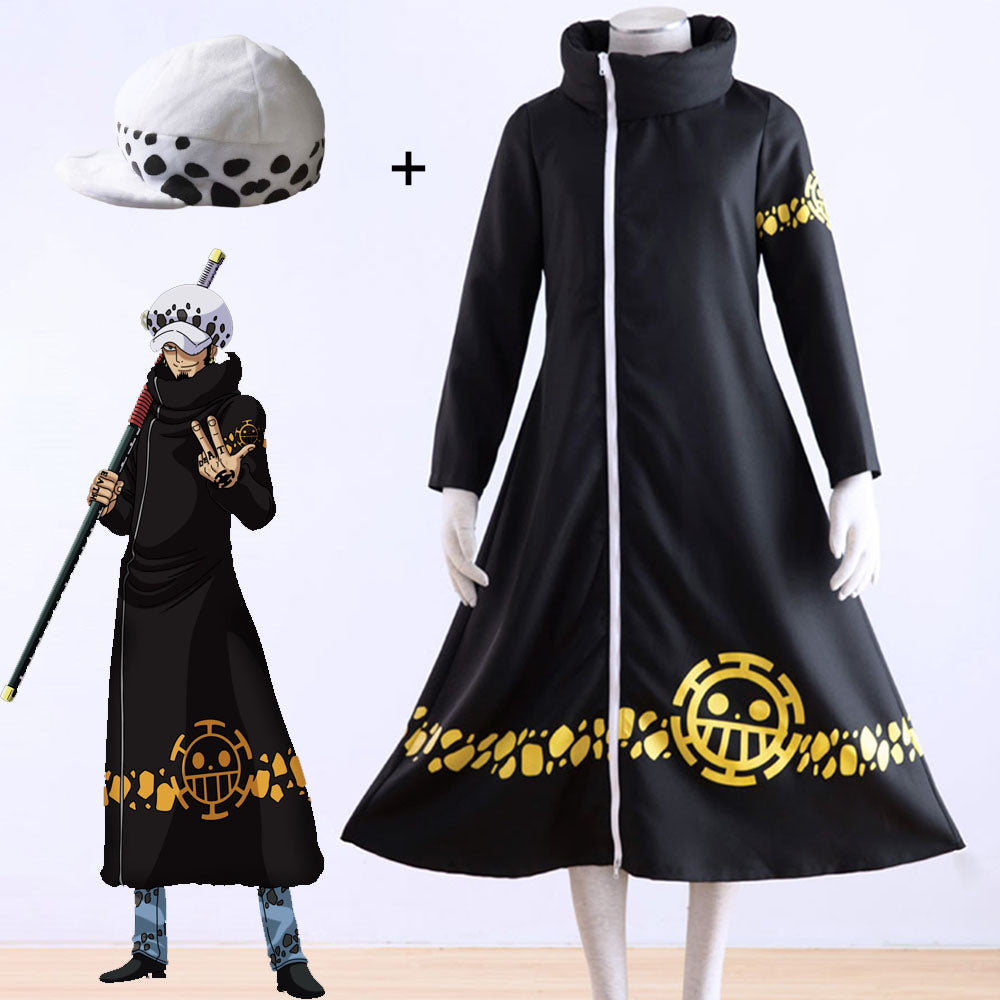 Anime One Piece Trafalgar Law Costume Cosplay Coat Robe Cloak Men and ...