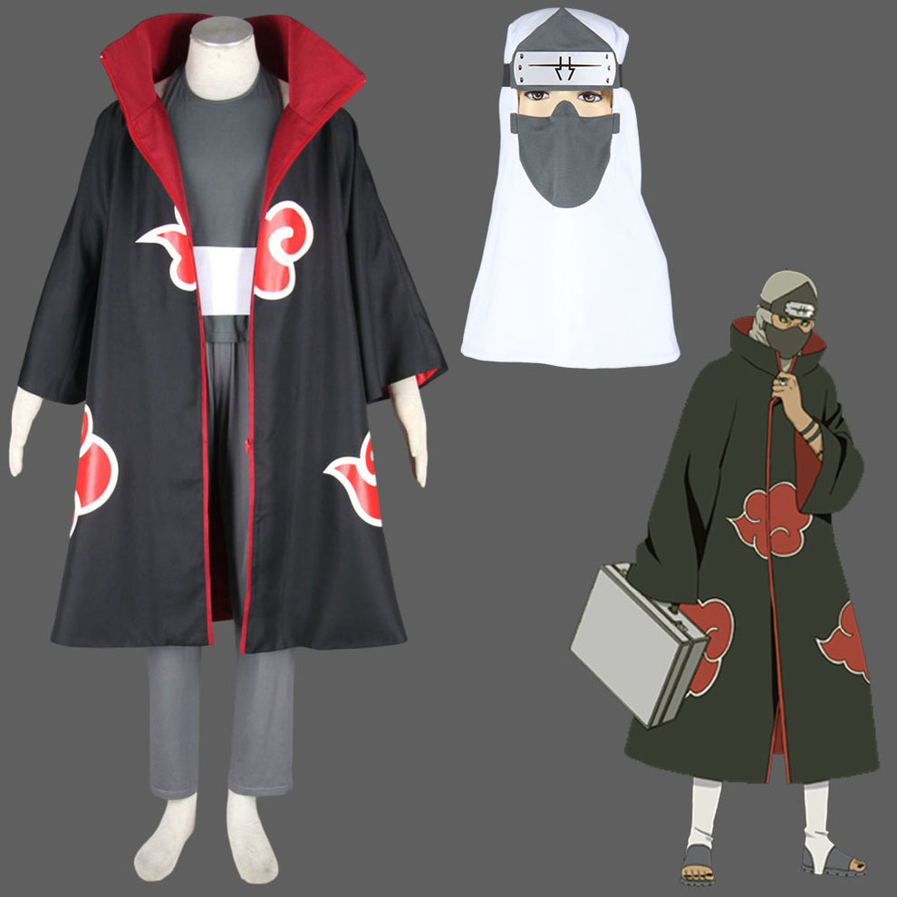 Anime Naruto Shippuden Kakuzu Cosplay Costume with Mask Men Kids Hallo ...