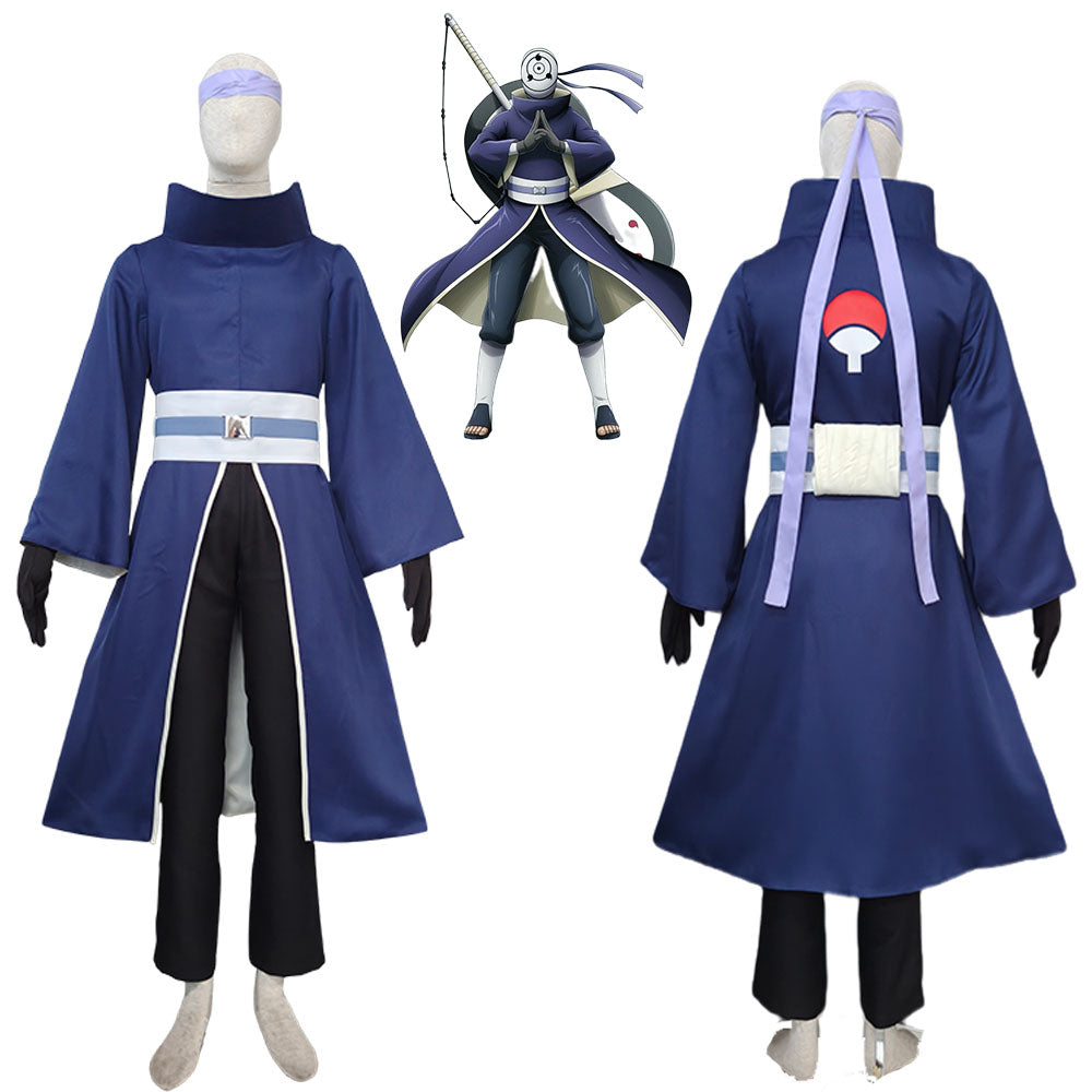 Anime Naruto Costumes Uchiha Obito Cosplay Full Outfit for Men and Kid ...